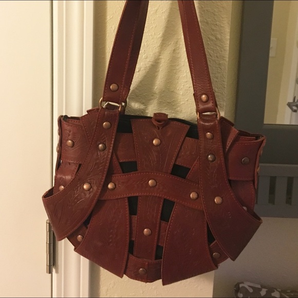 Bags | Rare Find Ruby Red Handtooled Vintage Purse | Poshmark